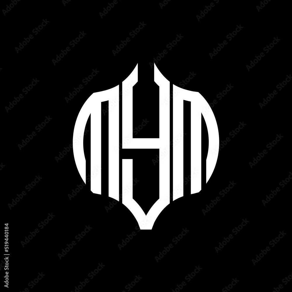 MYM letter logo. MYM best black background vector image. MYM Monogram ...