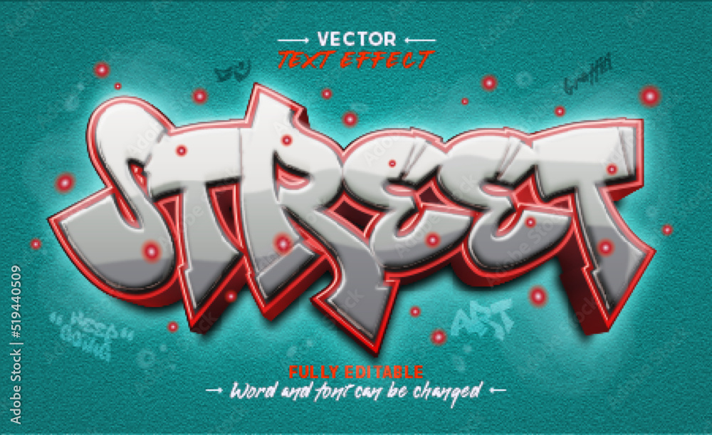 Street graffiti editable text effect style Stock Vector | Adobe Stock