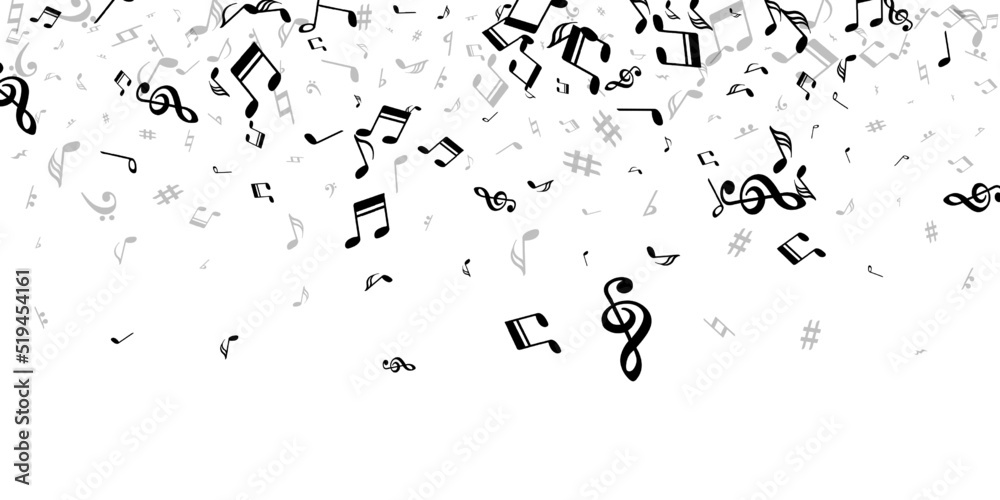 Musical notes cartoon vector wallpaper. Symphony Stock Vector | Adobe Stock