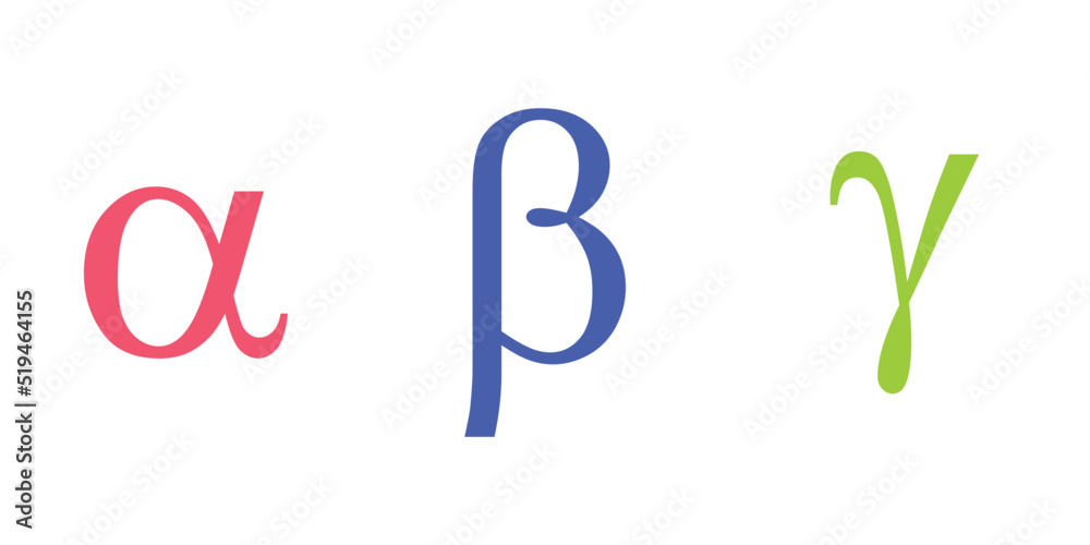 alpha beta gamma symbols. Vector illustration isolated on white ...