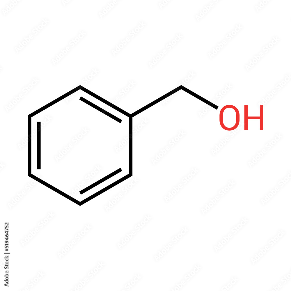 chemical structure of Benzyl alcohol (C7H8O) Stock Vector | Adobe Stock