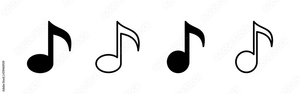 Music icon vector. note music sign and symbol Stock Vector | Adobe Stock