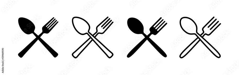 spoon and fork icon vector. spoon, fork and knife icon vector ...