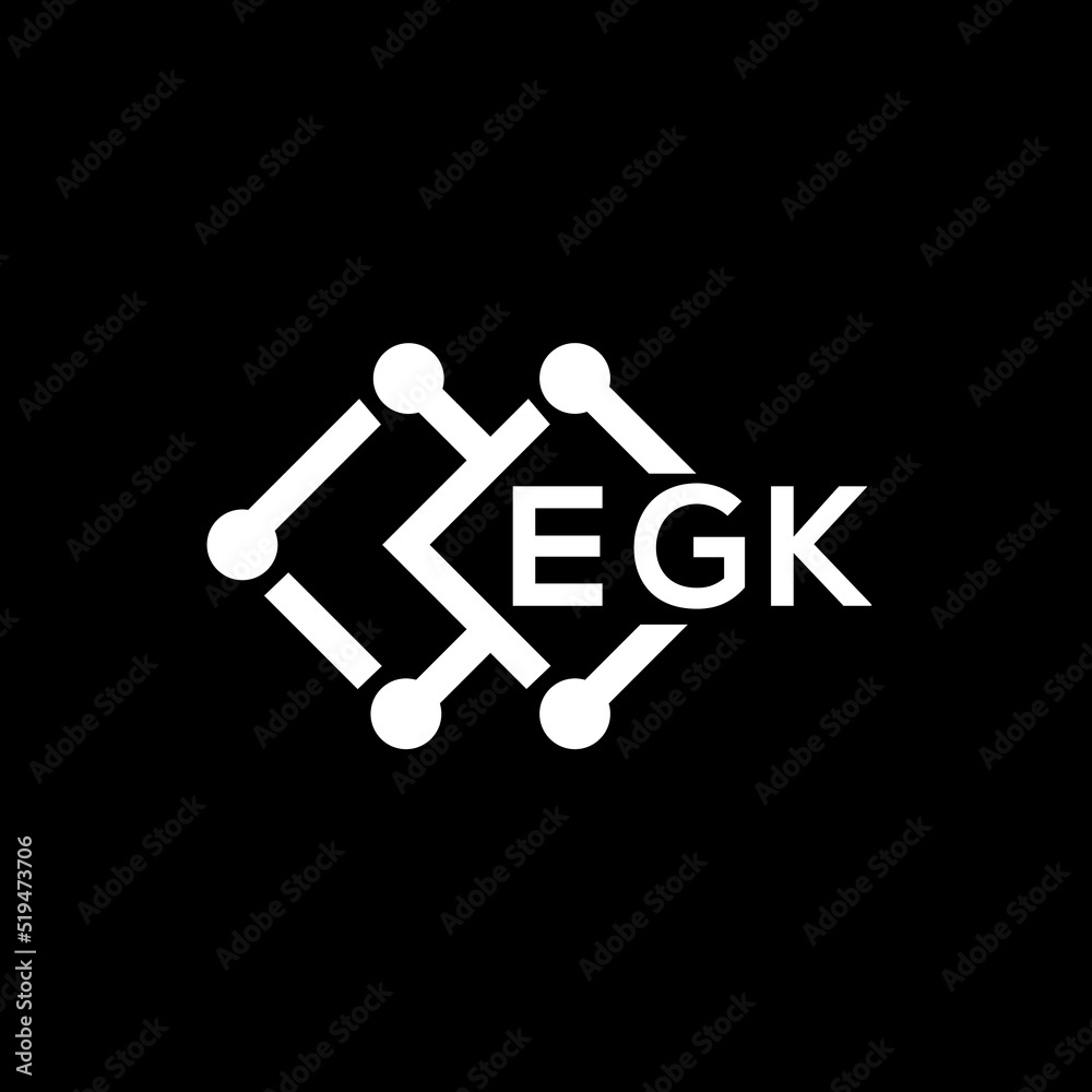 EGK letter technology initial creative logo design template vector ...
