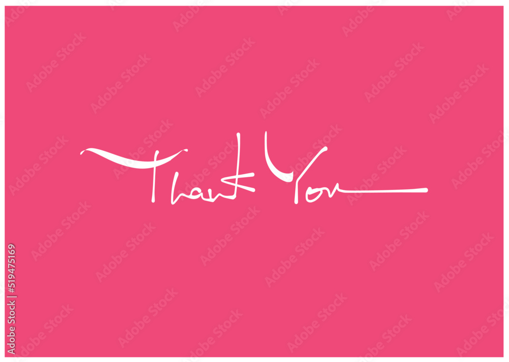 Thank you,lettering,pen,vector,hand written,pink Stock Vector | Adobe Stock