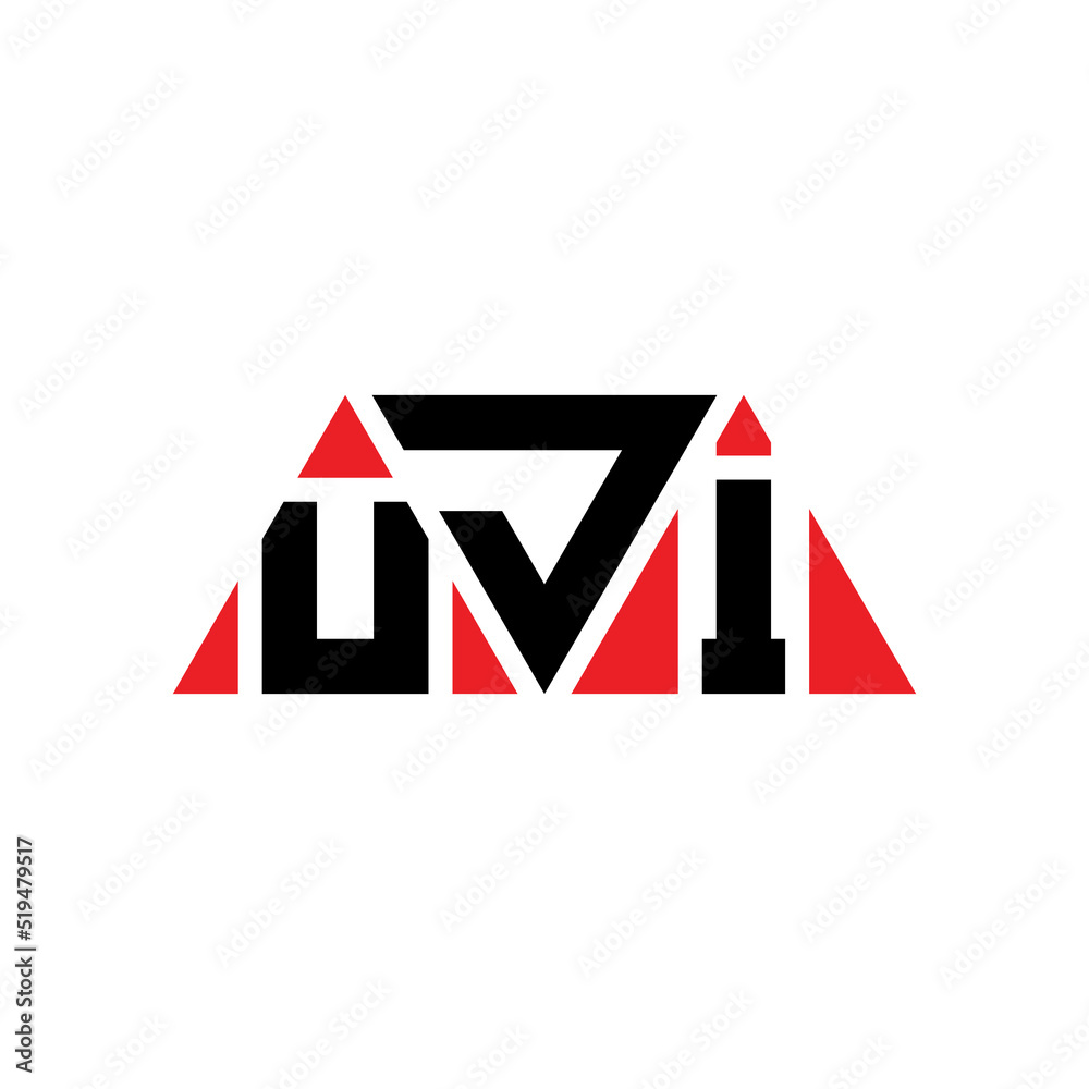 UJI triangle letter logo design with triangle shape. UJI triangle logo ...