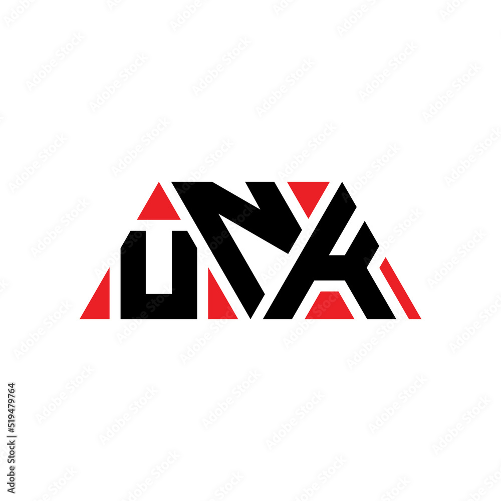 UNK triangle letter logo design with triangle shape. UNK triangle logo ...