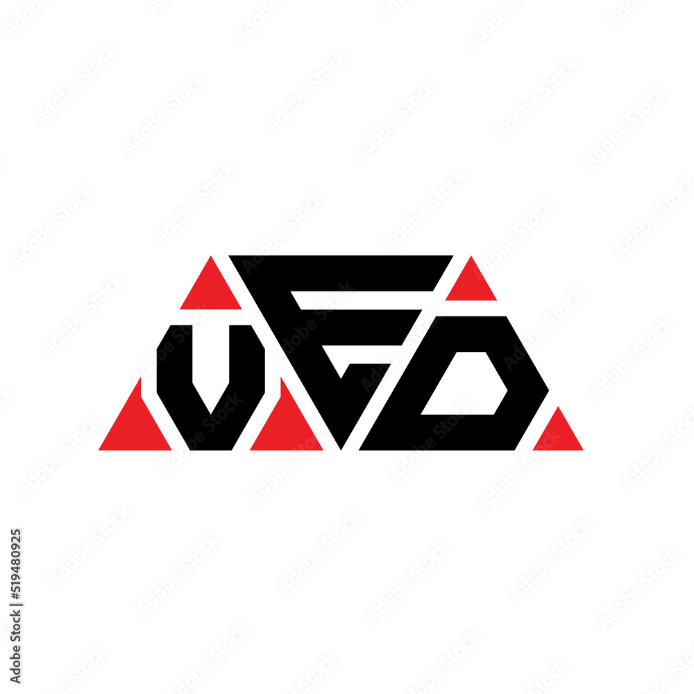 VED triangle letter logo design with triangle shape. VED triangle logo ...