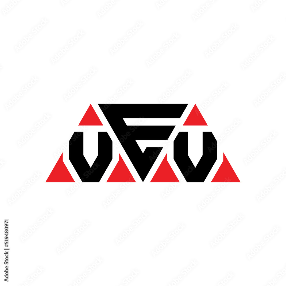 VEV triangle letter logo design with triangle shape. VEV triangle logo design monogram. VEV ...