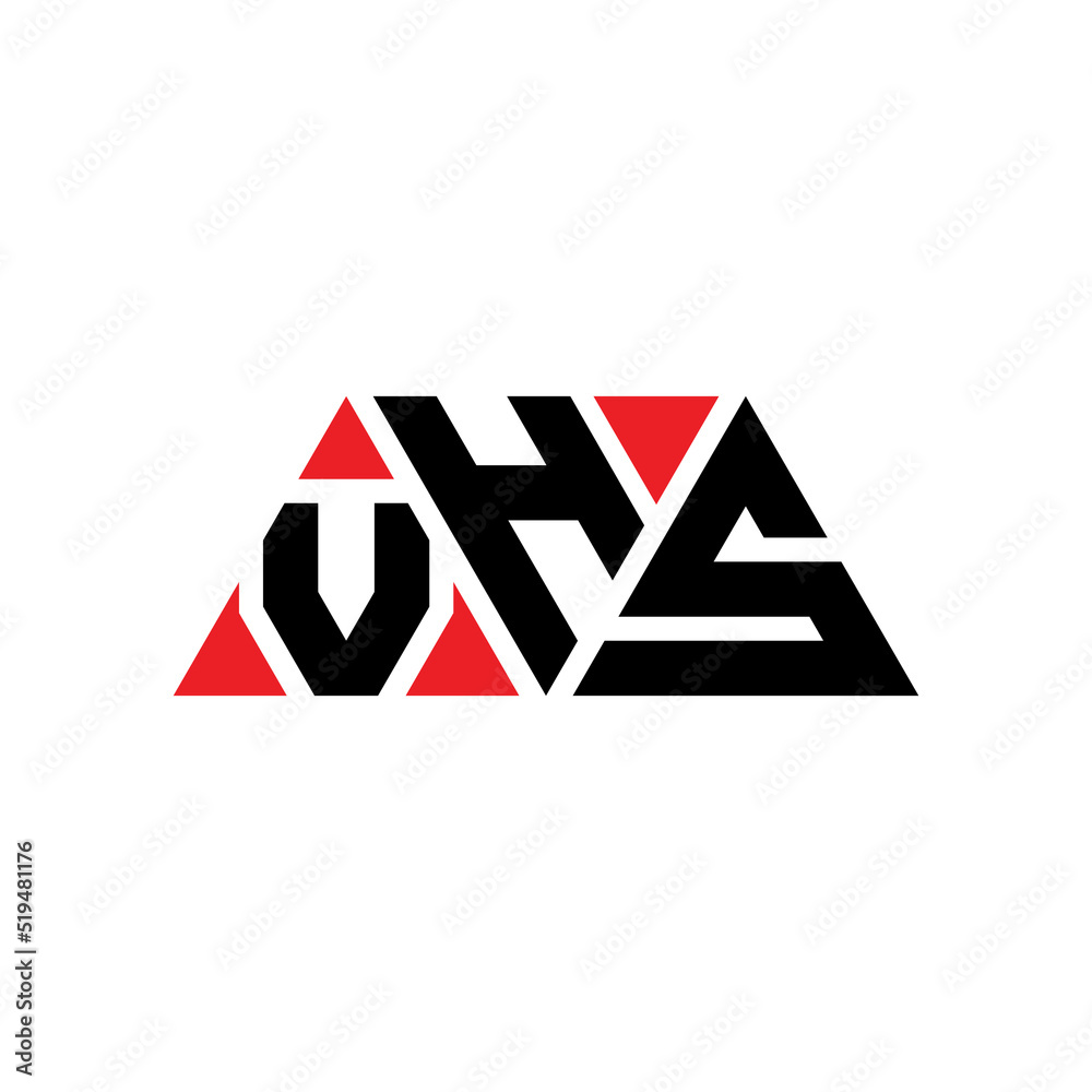 VHS triangle letter logo design with triangle shape. VHS triangle logo ...