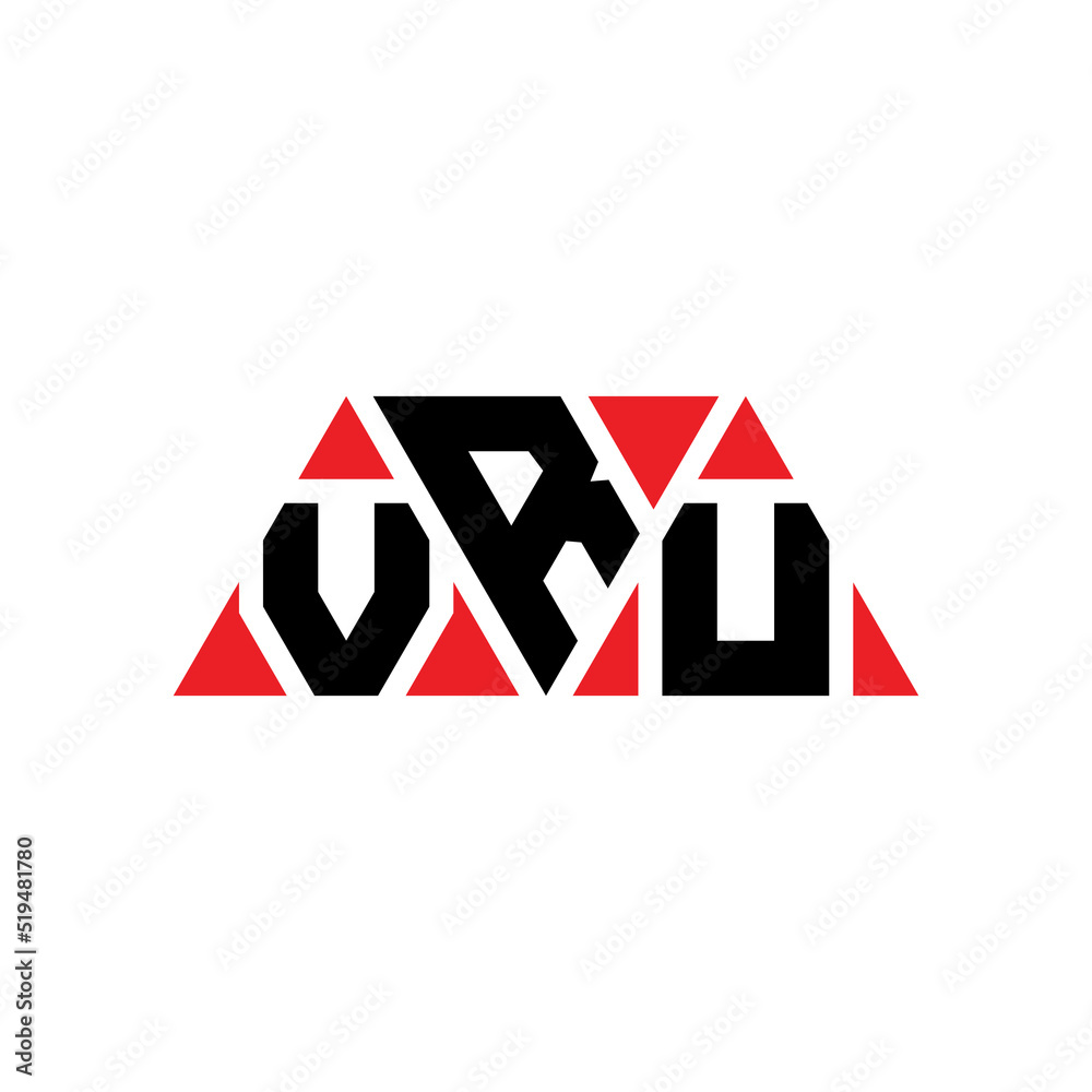 VRU triangle letter logo design with triangle shape. VRU triangle logo ...