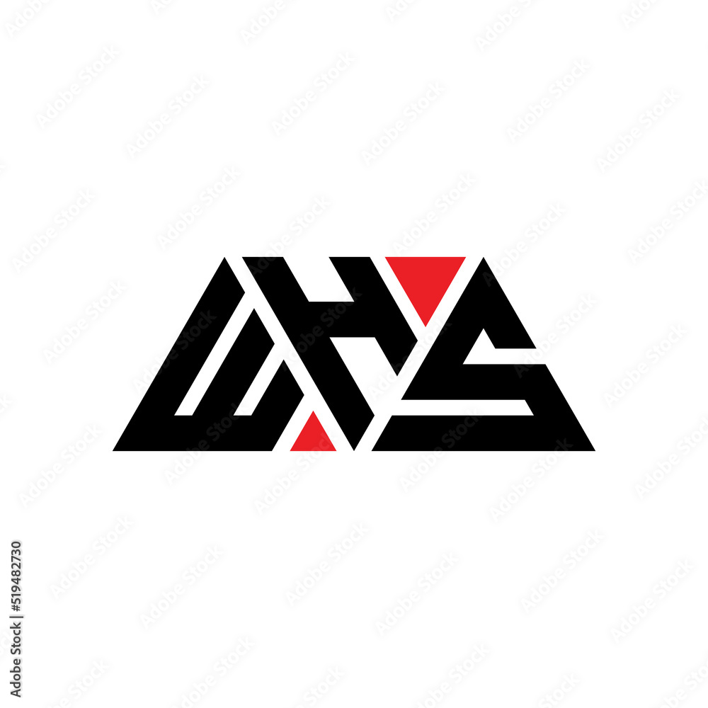 WHS triangle letter logo design with triangle shape. WHS triangle logo ...