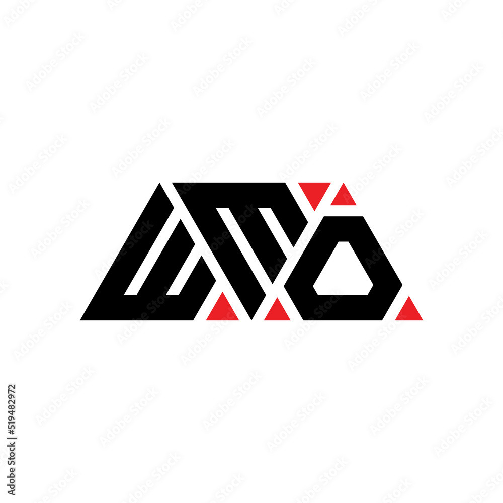 WMO triangle letter logo design with triangle shape. WMO triangle logo ...