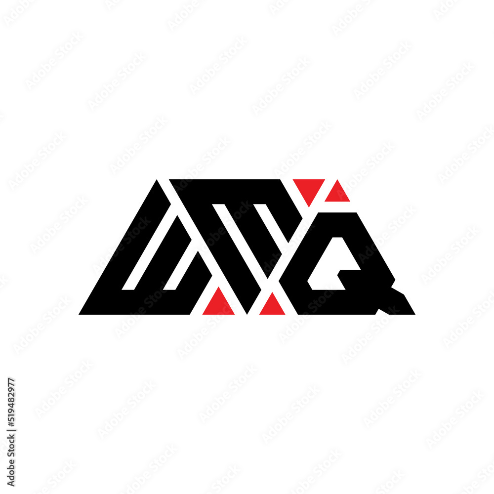 WMQ triangle letter logo design with triangle shape. WMQ triangle logo ...