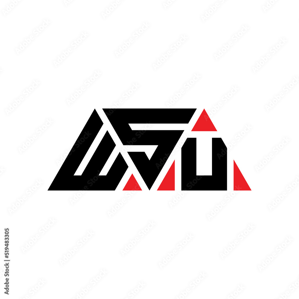 WSU triangle letter logo design with triangle shape. WSU triangle logo ...