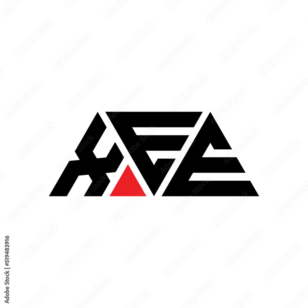 XEE triangle letter logo design with triangle shape. XEE triangle logo ...