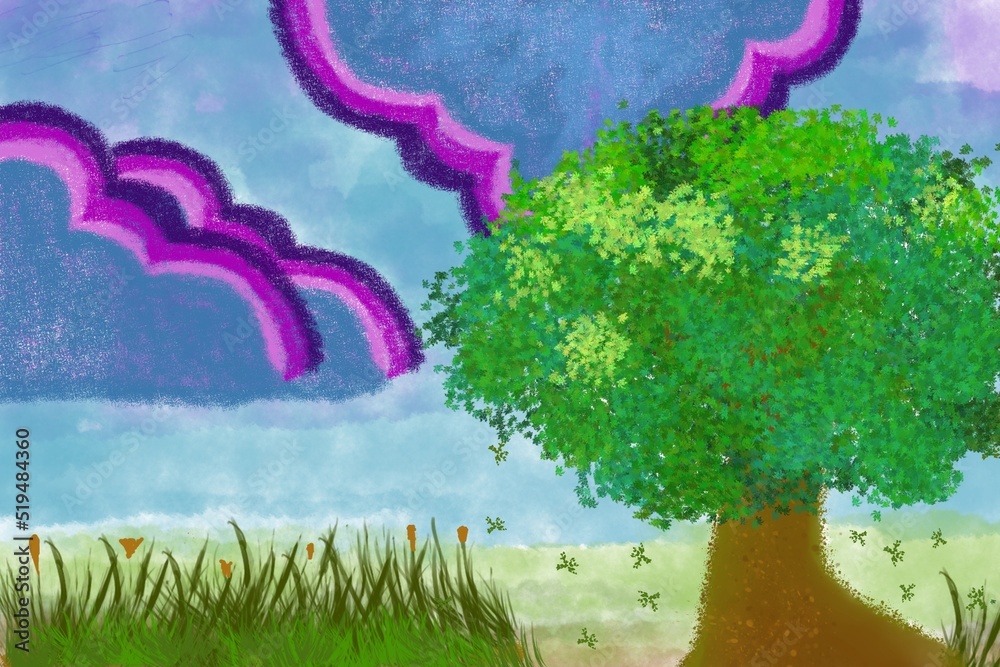 Nature landscape ,Abstract painting background , Colorful pretty ...