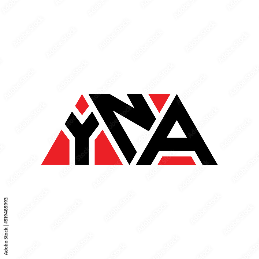 YNA triangle letter logo design with triangle shape. YNA triangle logo ...