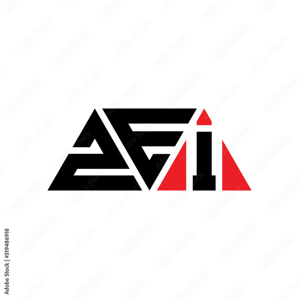 ZEI triangle letter logo design with triangle shape. ZEI triangle logo ...