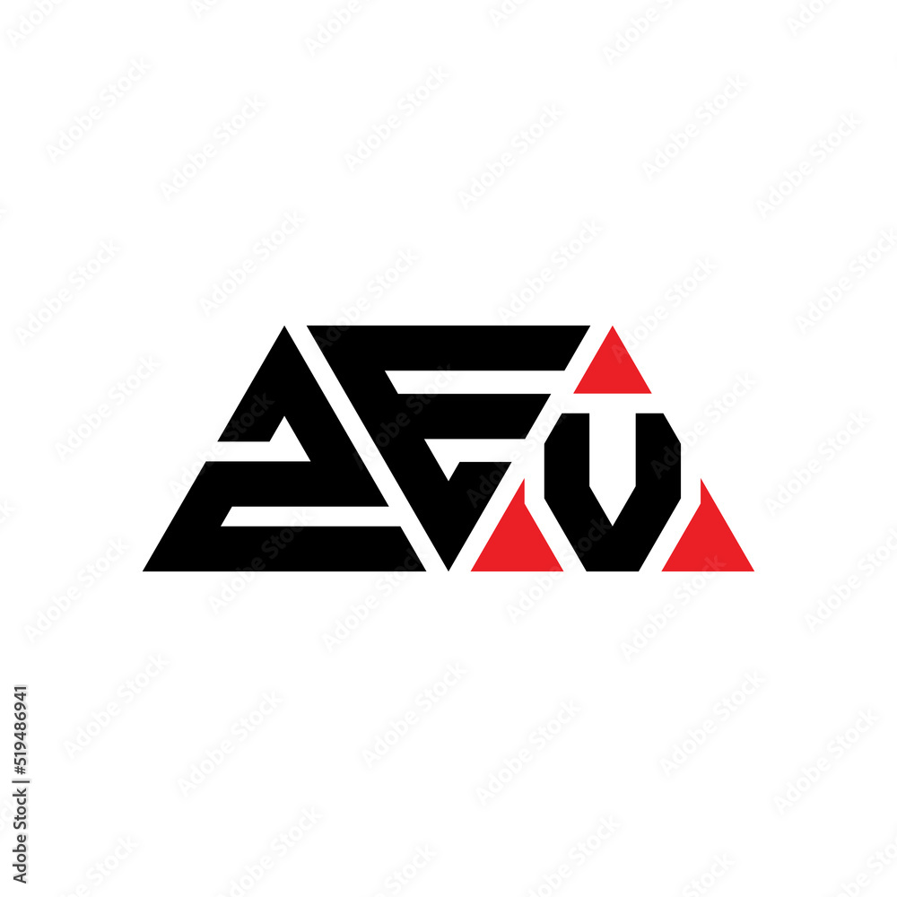 ZEV triangle letter logo design with triangle shape. ZEV triangle logo ...
