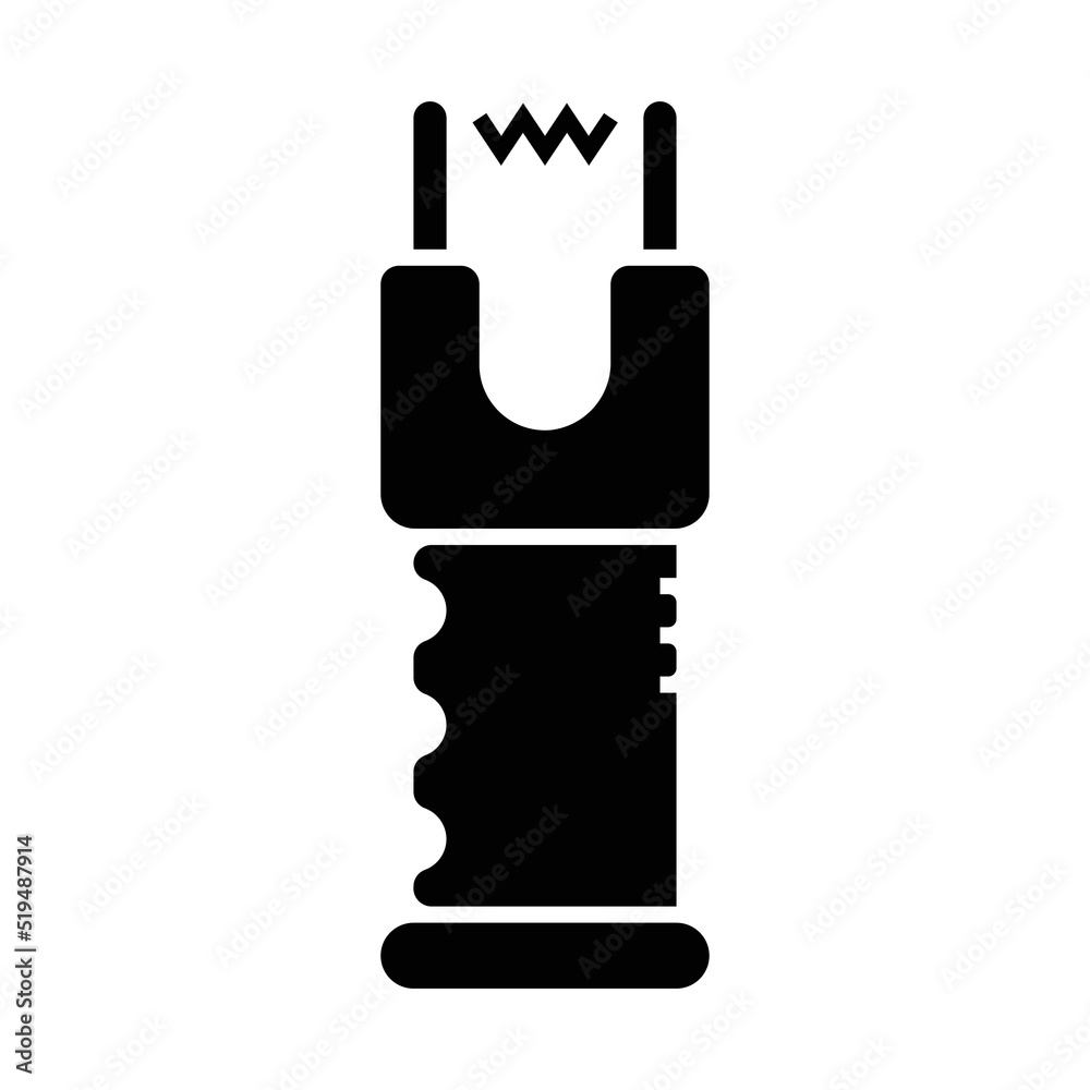 Stun gun icon, full black. Suitable for website, content design, poster ...