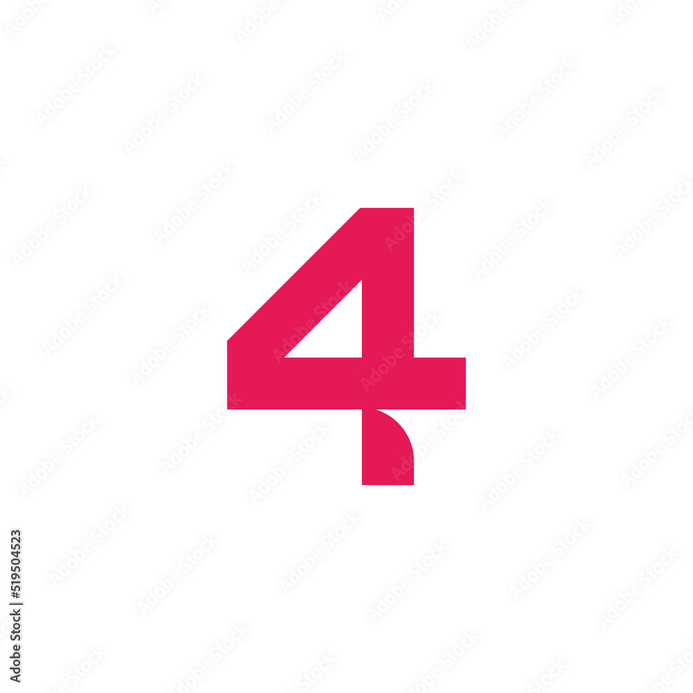 Number 4 simple logo icon design template elements Stock Vector | Adobe ...