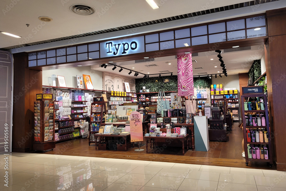 PENANG, MALAYSIA - 26 MAY 2022: Interior view of Typo store in Penang ...