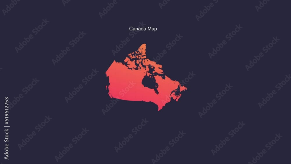Simple Canada Map Animated Motion Graphic Stock Video | Adobe Stock