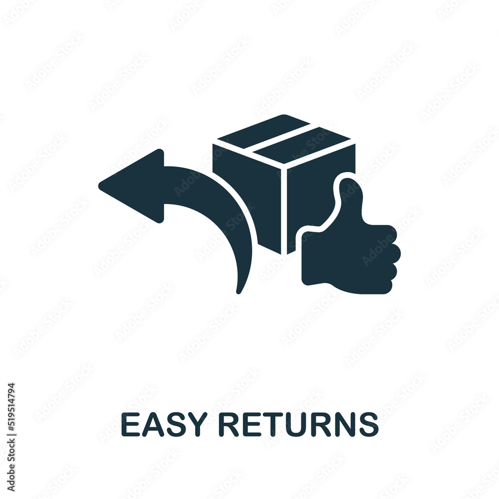 Easy Returns icon. Monochrome simple line Retail icon for templates ...