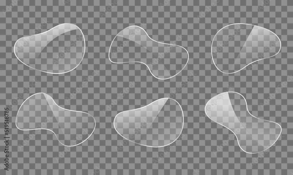 Vector glass abstract of form on a transparent background. Transparent ...