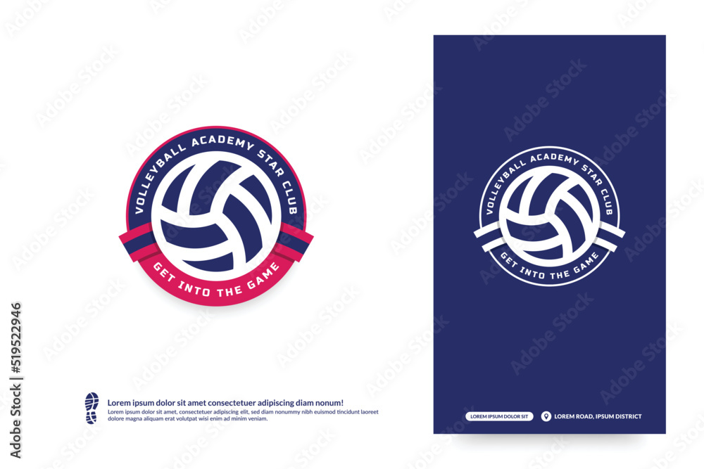 Volleyball club logo, Volleyball tournament emblems template. Sport ...