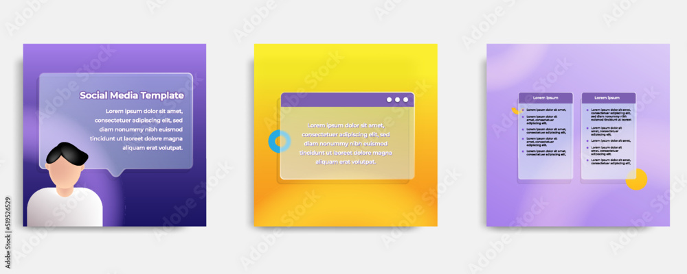 Social media informative post banner template layout design in purple ...