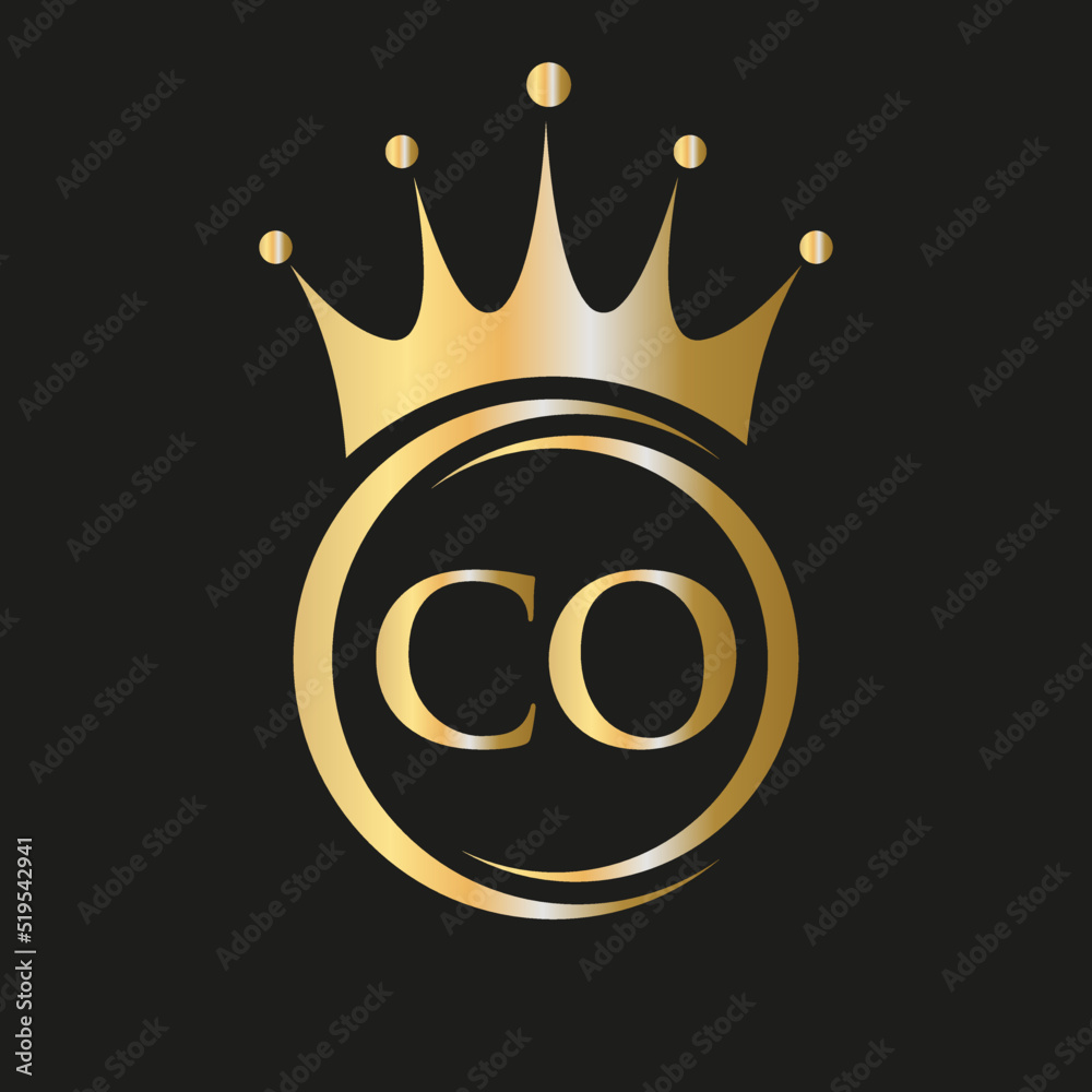 Letter CO Crown Logo. Royal Crown Logo for Spa, Yoga, Beauty, Fashion ...