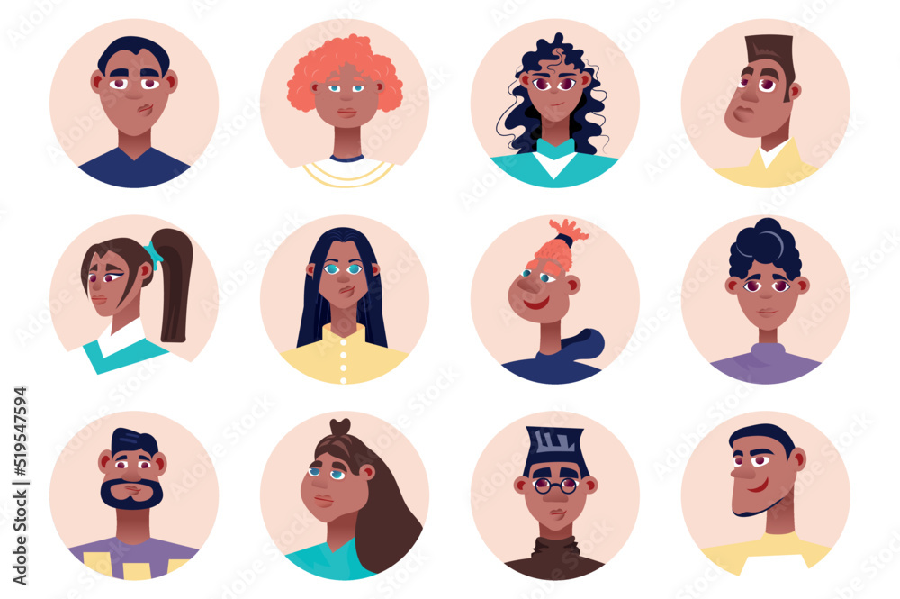 Grafika wektorowa Stock: Black people avatars isolated set. Diverse men ... Grafika wektorowa Stock: Black people avatars isolated set. Diverse men ...