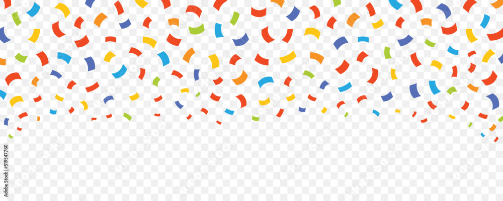 Falling colorful confetti on transparent background. Celebration ...