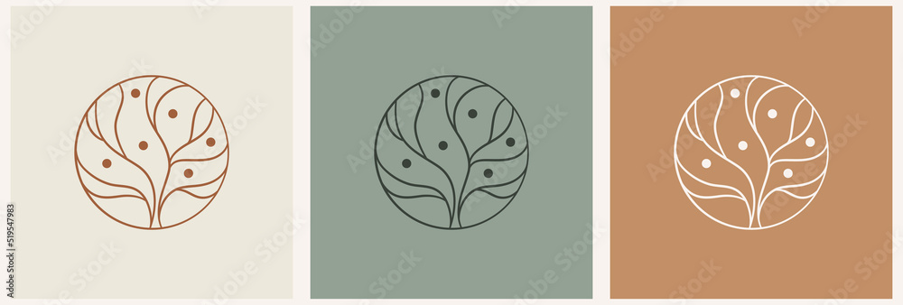 Olive tree logo. Extra virgin olive oil label icon. Tree of life symbol ...