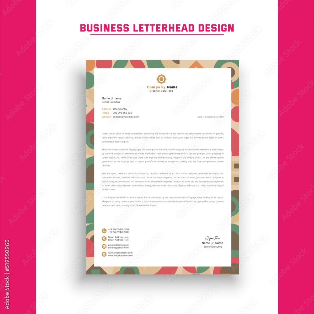 Professional a4 business letterhead design Stock Vector | Adobe Stock