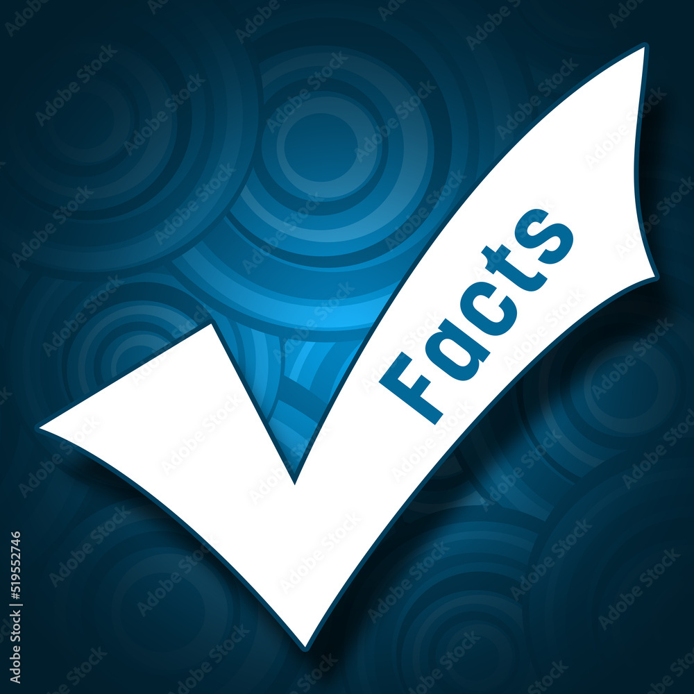 Facts Blue Circular Background Tick Mark Text Square Stock Illustration ...