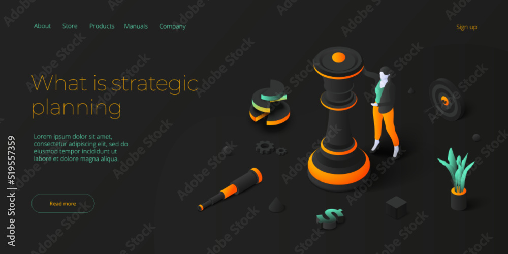 Strategic planning vector illustration in isometric design. Business ...