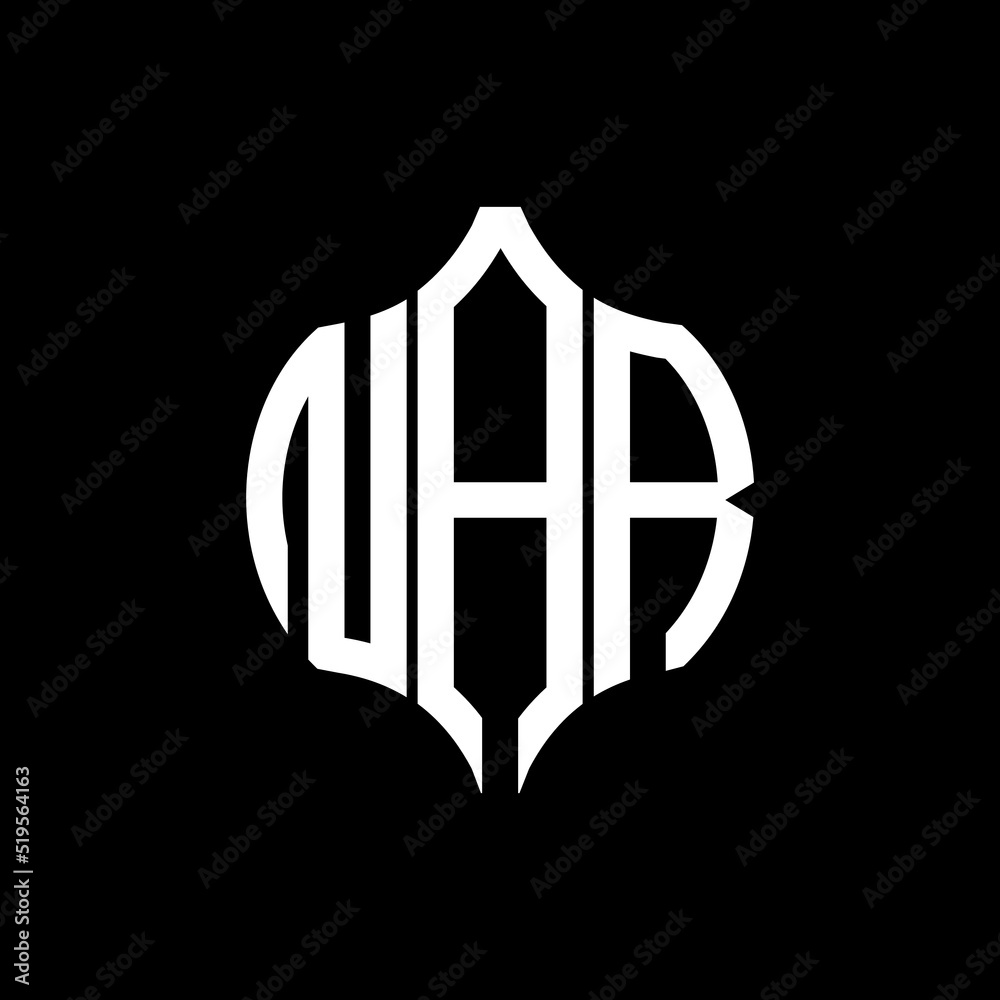 NAR letter logo. NAR best black background vector image. NAR Monogram ...