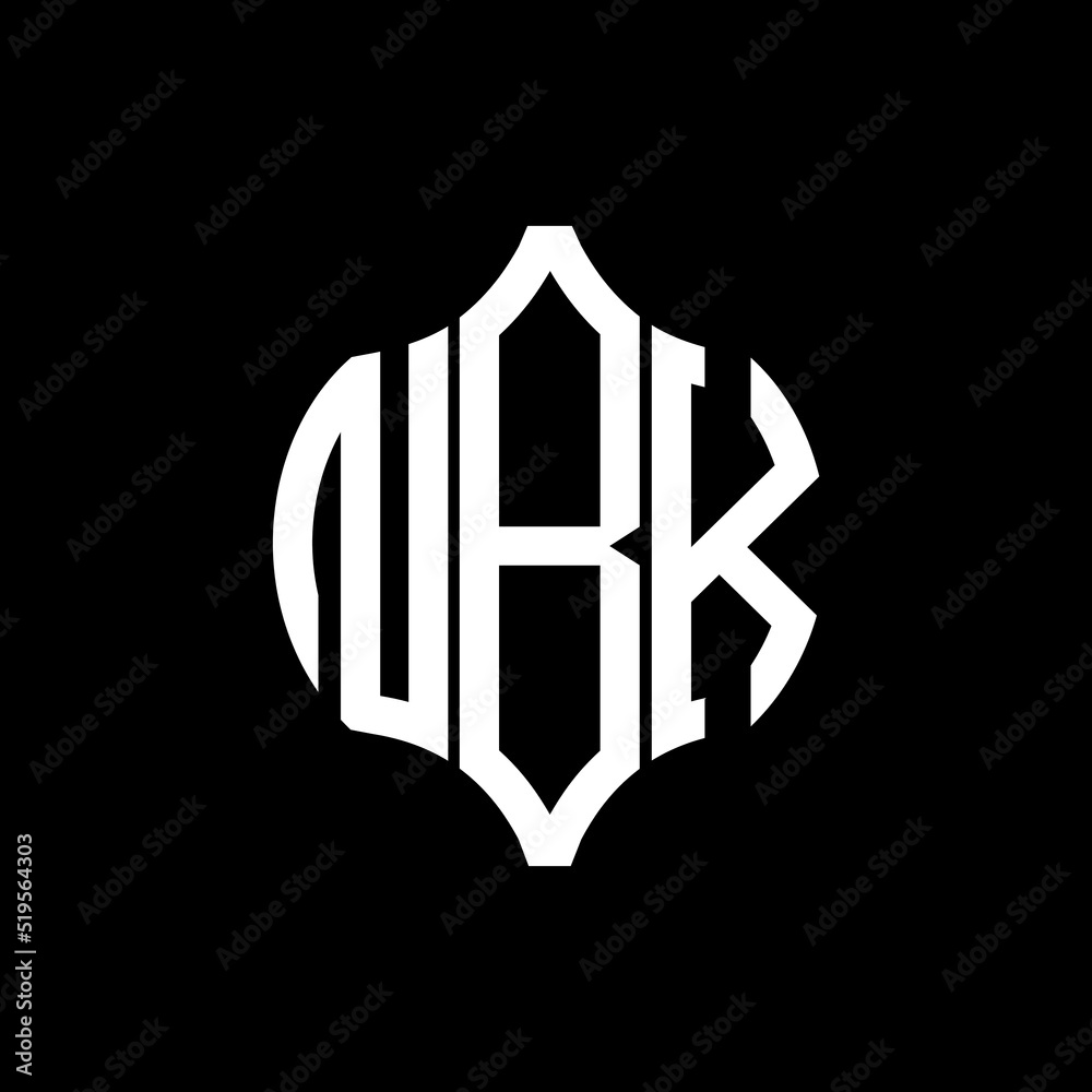 Vecteur Stock NBK letter logo. NBK best black background vector image ...