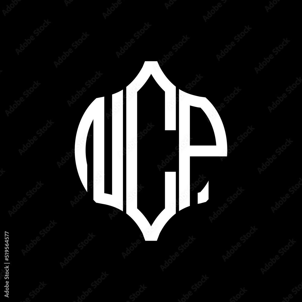 NCP letter logo. NCP best black background vector image. NCP Monogram ...