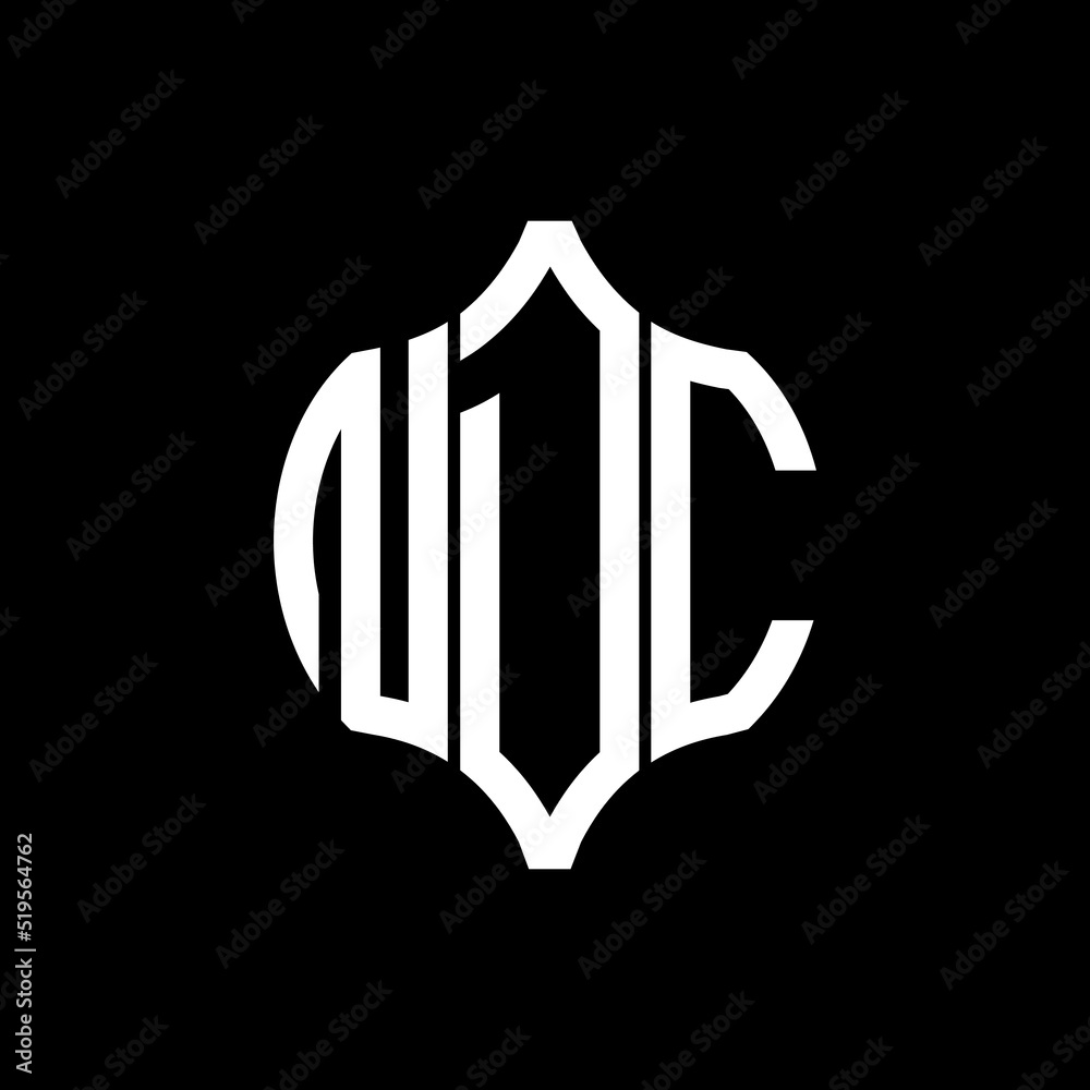 NDC letter logo. NDC best black background vector image. NDC Monogram ...