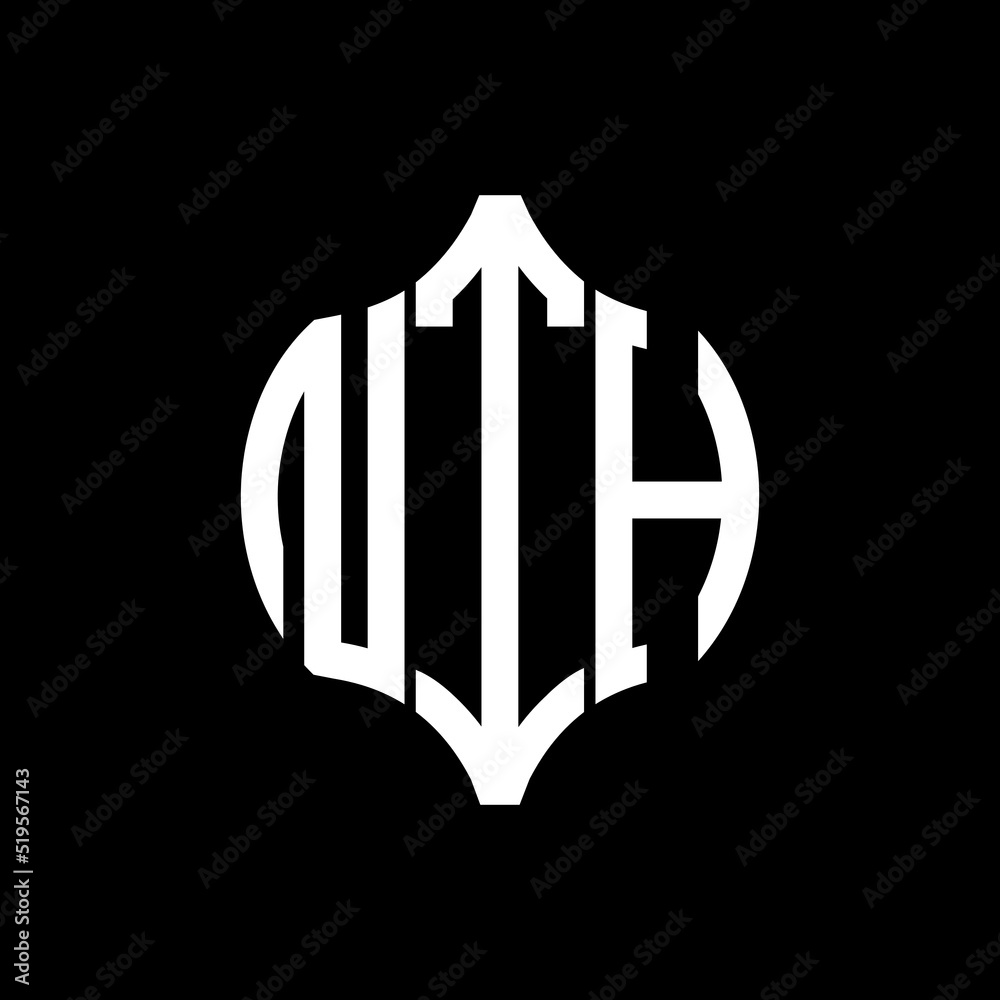 NTH letter logo. NTH best black background vector image. NTH Monogram ...