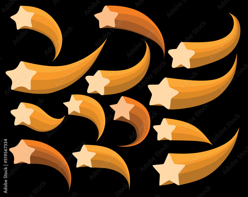Gold Star collection with black background. vector illustration Stock ...
