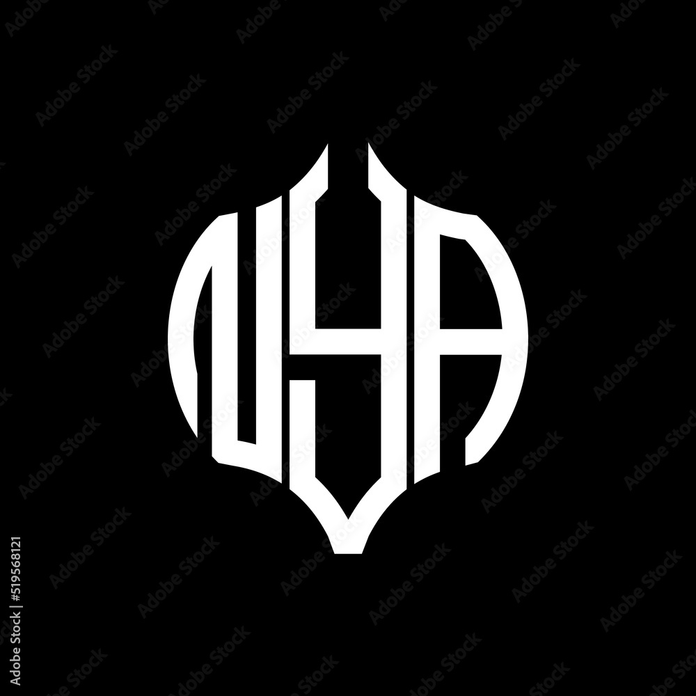 NYA letter logo. NYA best black background vector image. NYA Monogram ...