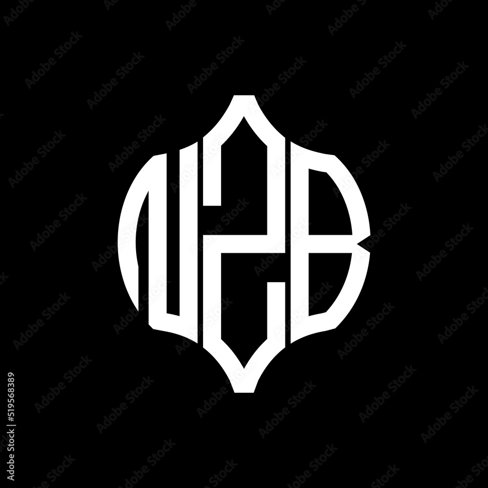 NZB letter logo. NZB best black background vector image. NZB Monogram ...