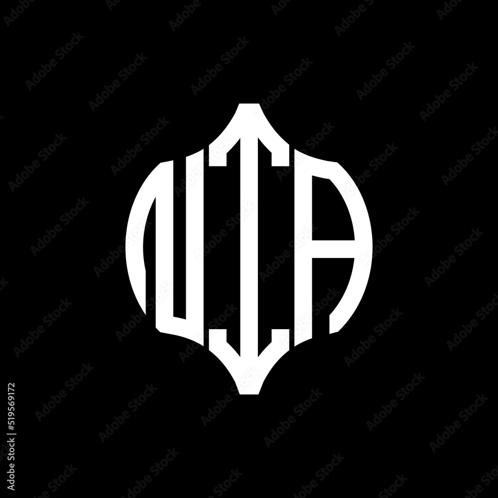 NIA letter logo. NIA best black background vector image. NIA Monogram ...