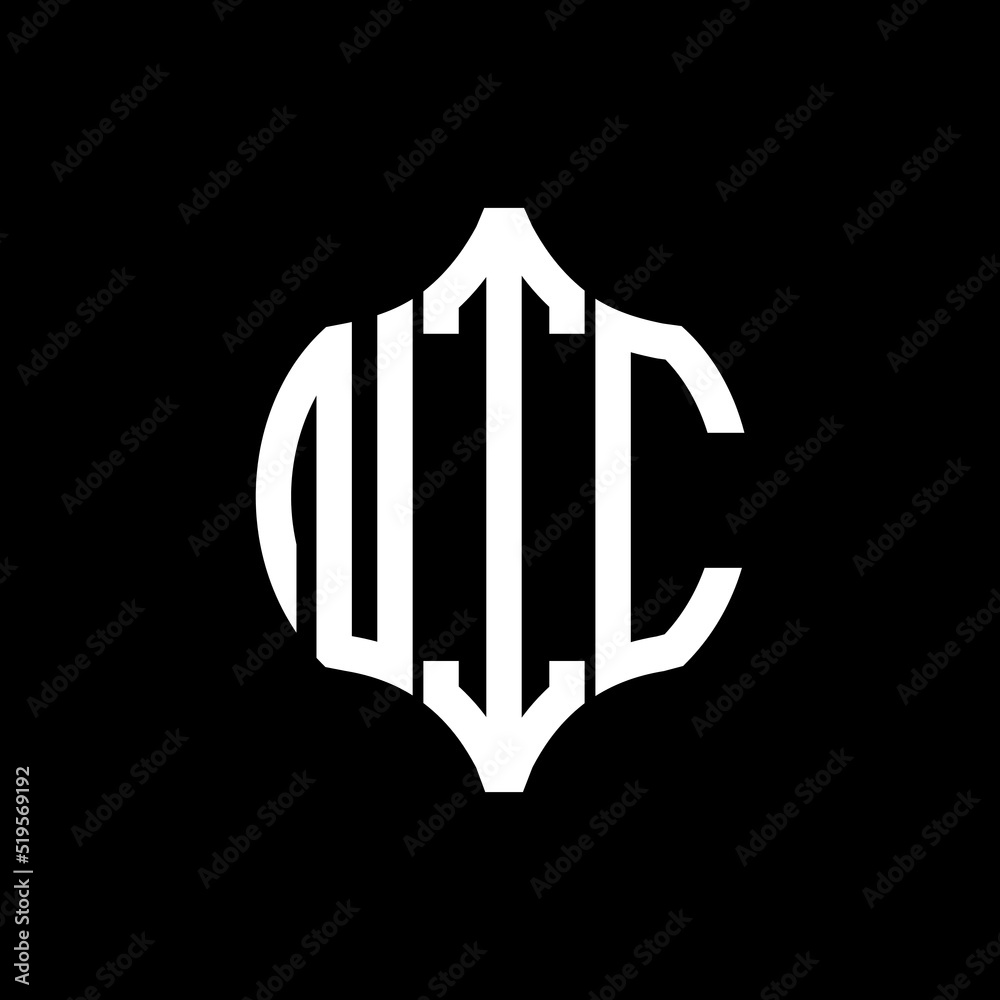 NIC letter logo. NIC best black background vector image. NIC Monogram logo design for ...
