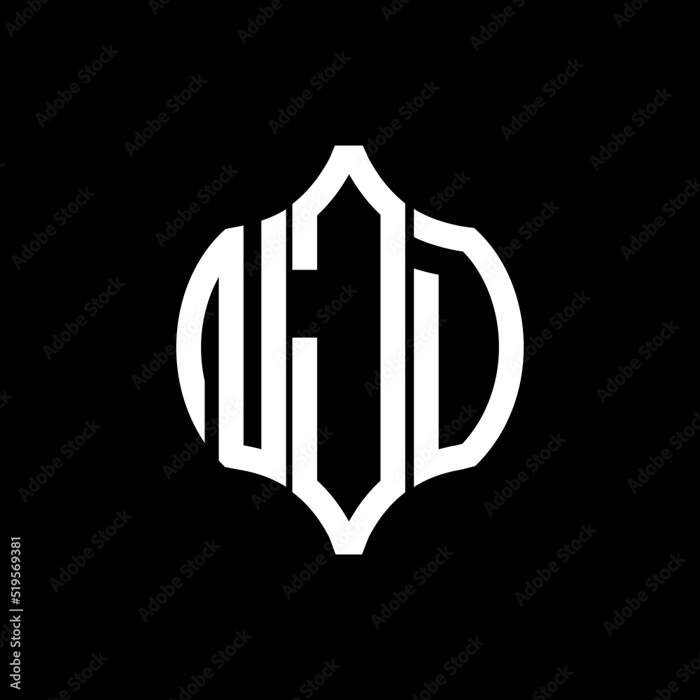 NJD letter logo. NJD best black background vector image. NJD Monogram ...